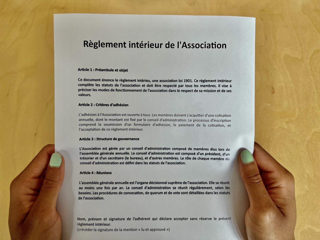 Règlement intérieur d'une association