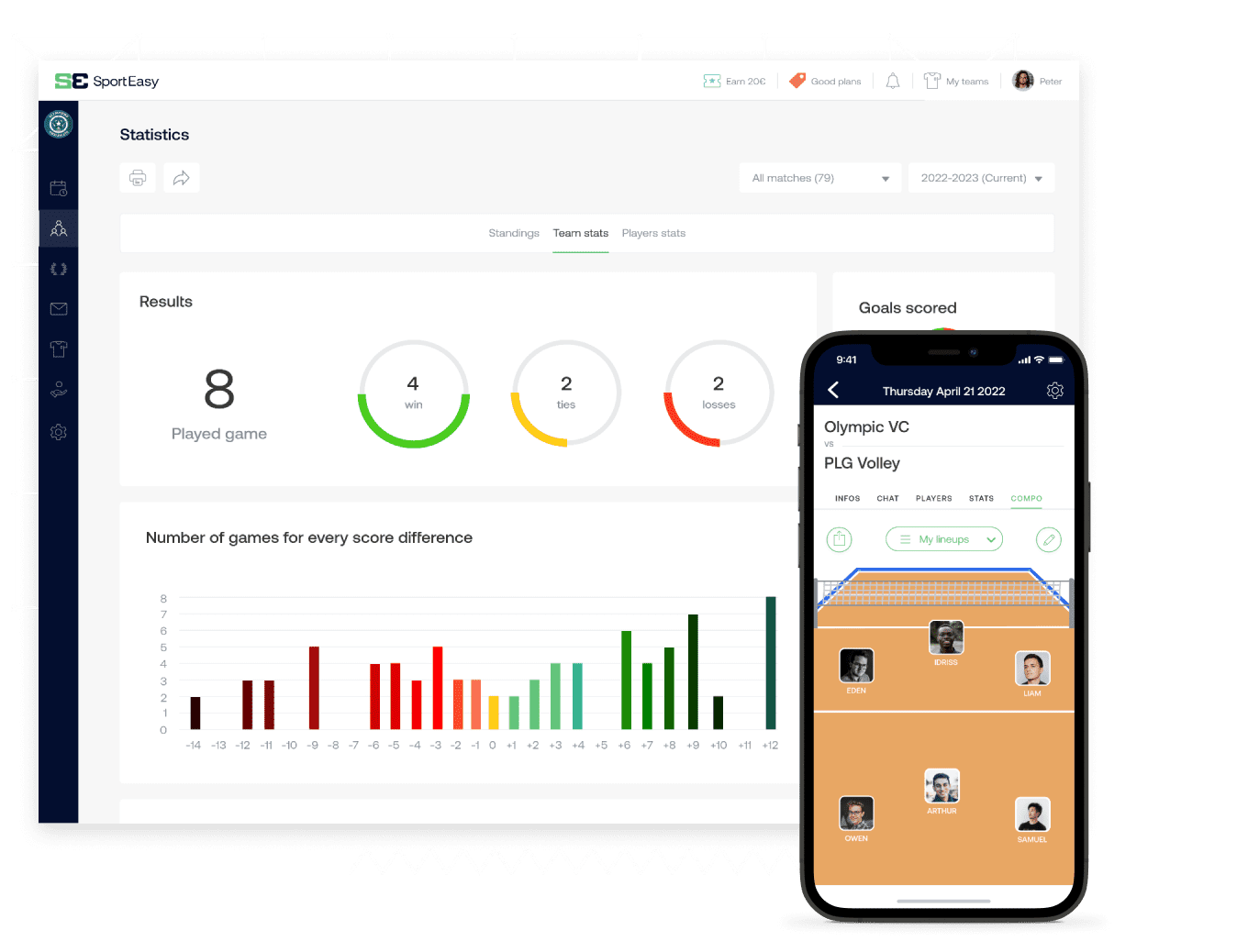 The best app to manage a volleyball team
